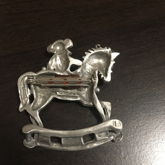 Gerry Weber | Jewelry | Vintage Pewter Rocking Horse With Bear Pin ...